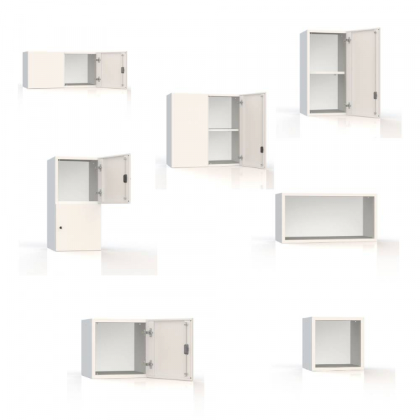 Armoire de bureau monobloc sans socle, acier peint époxy, 1 ou 2 portes ...